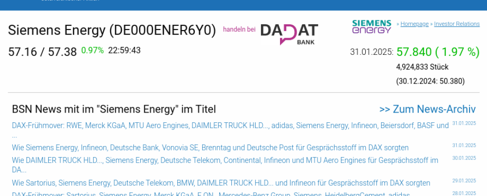 Wie Merck KGaA, Siemens Energy, Infineon, adidas, Hannover Rück und ...