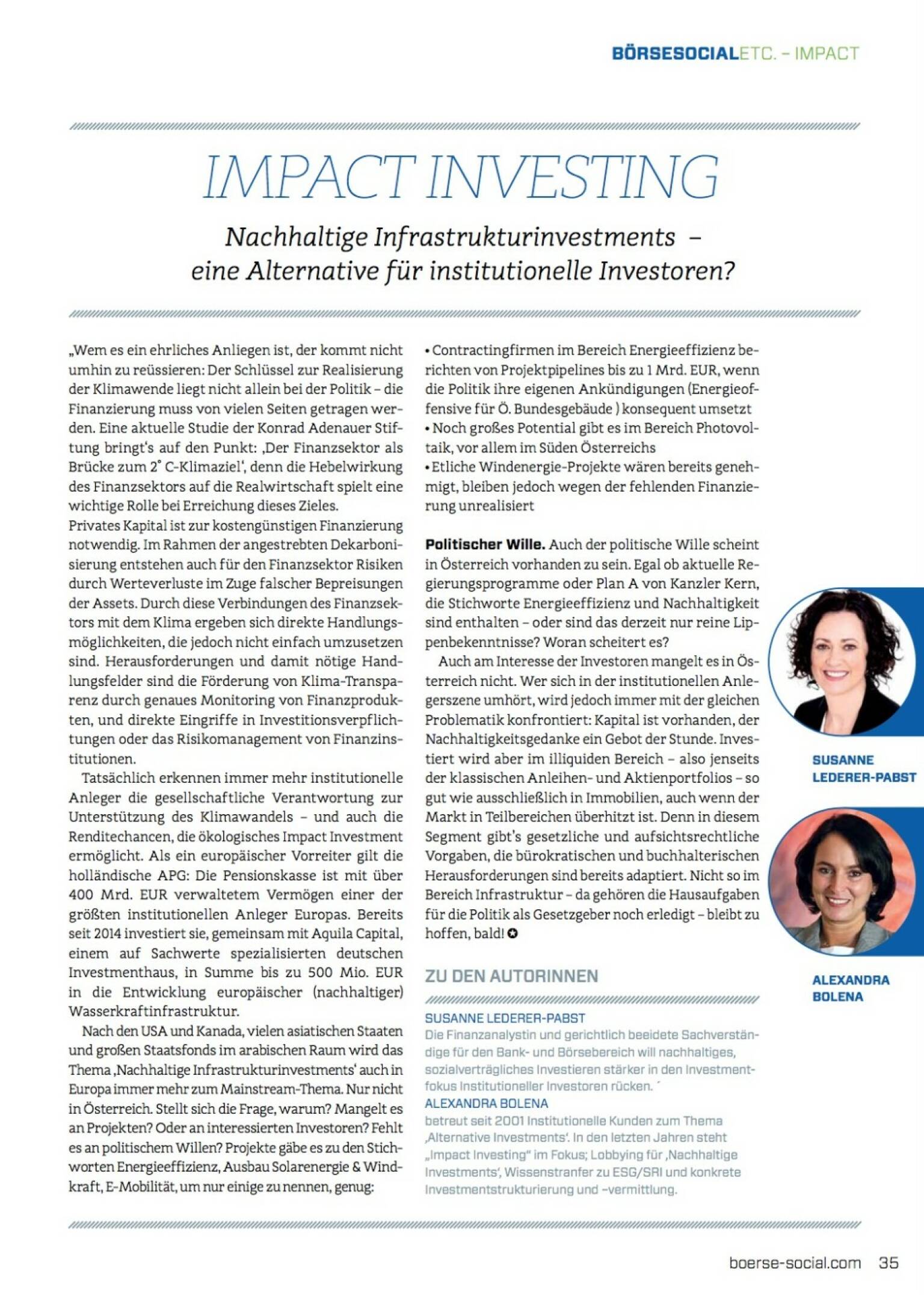 Nachhaltige Infrastrukturinvestments – eine Alternative für ...