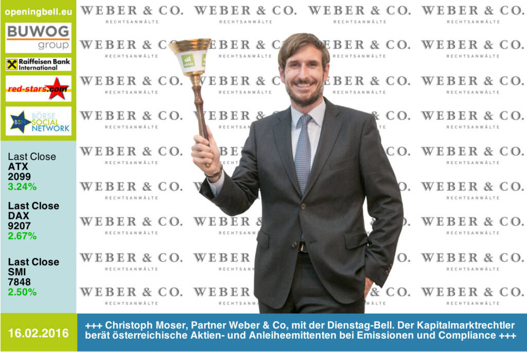 Kapitalmarktrechtsexperte Christoph Moser läutet für Weber & Co. die ...