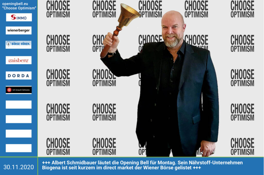 Albert Schmidbauer läutet die Opening Bell für Montag #chooseoptimism ...